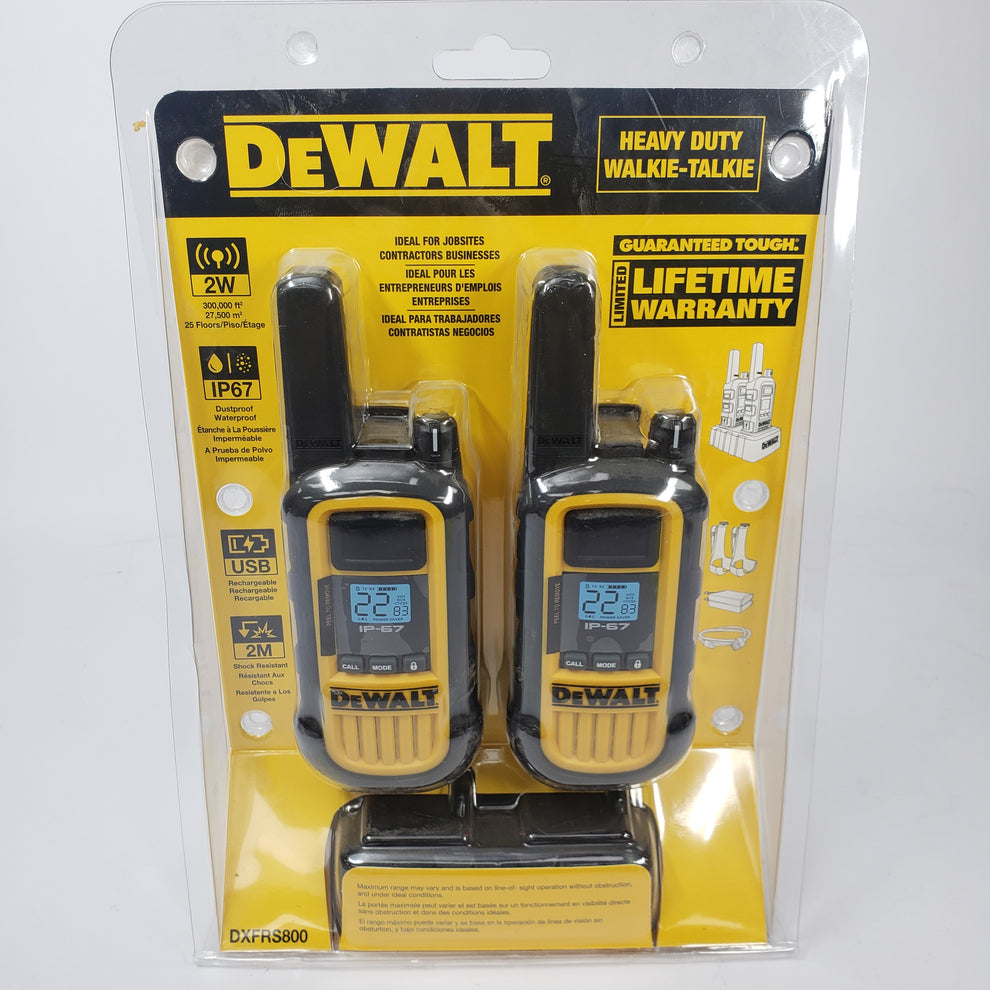 New DeWalt DXFRS800 2-Watt Heavy Duty Two-Way Radio FRS Walkie Talkie ...